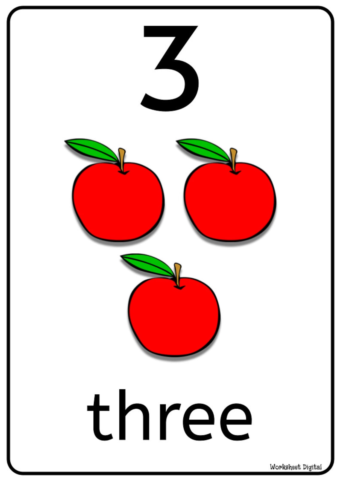 Printable Number Posters 1-10: Apple Theme (PDF) - Etsy