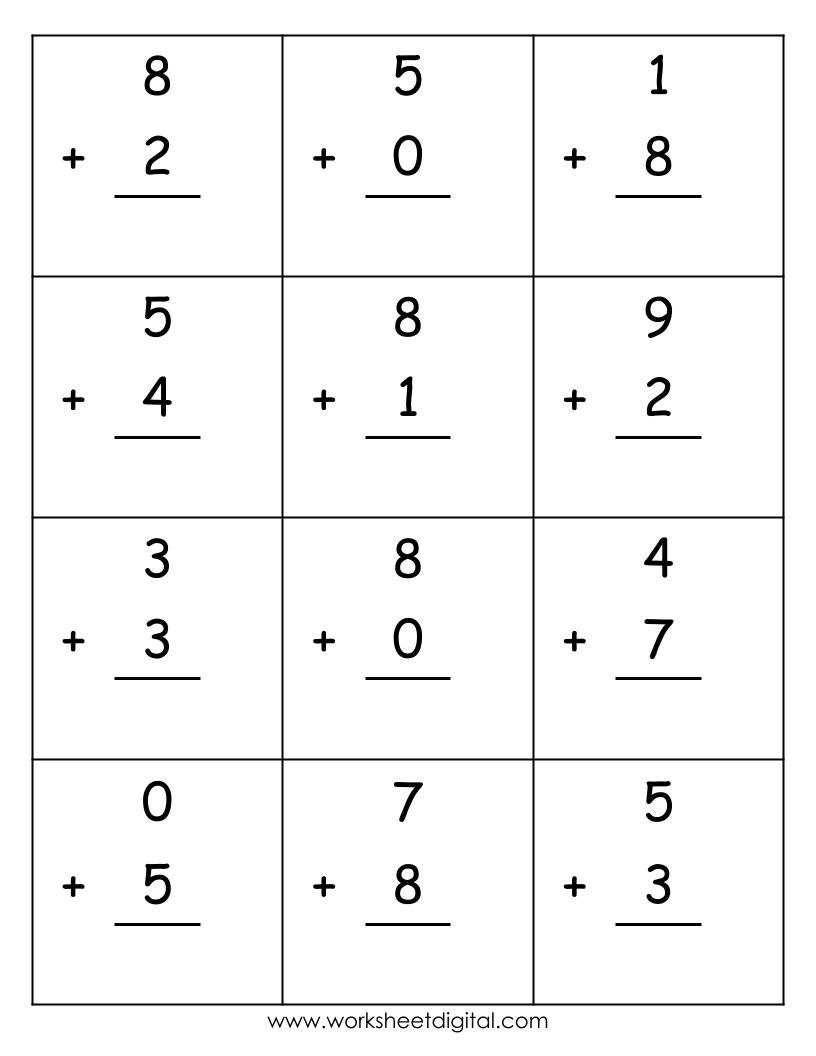 Kindergarten Addition Worksheets: Single Digit Math (PDF) - Etsy