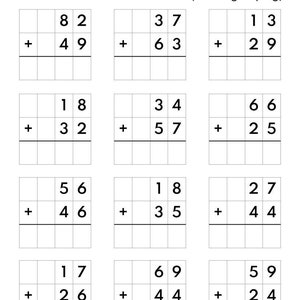 10 Printable Two Digit Addition Worksheets, Double Digit Addition ...