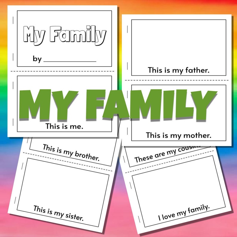 My Family Printable Booklet- Preschool and Kindergarten, Mini Booklet ...