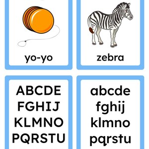 26 Printable Alphabet Flash Cards, ABC Printable Picture Flashcards for ...