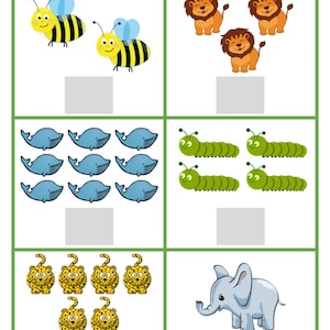 Counting Animals, Number 1 to 10, Kindergarten Worksheet, Preschool ...