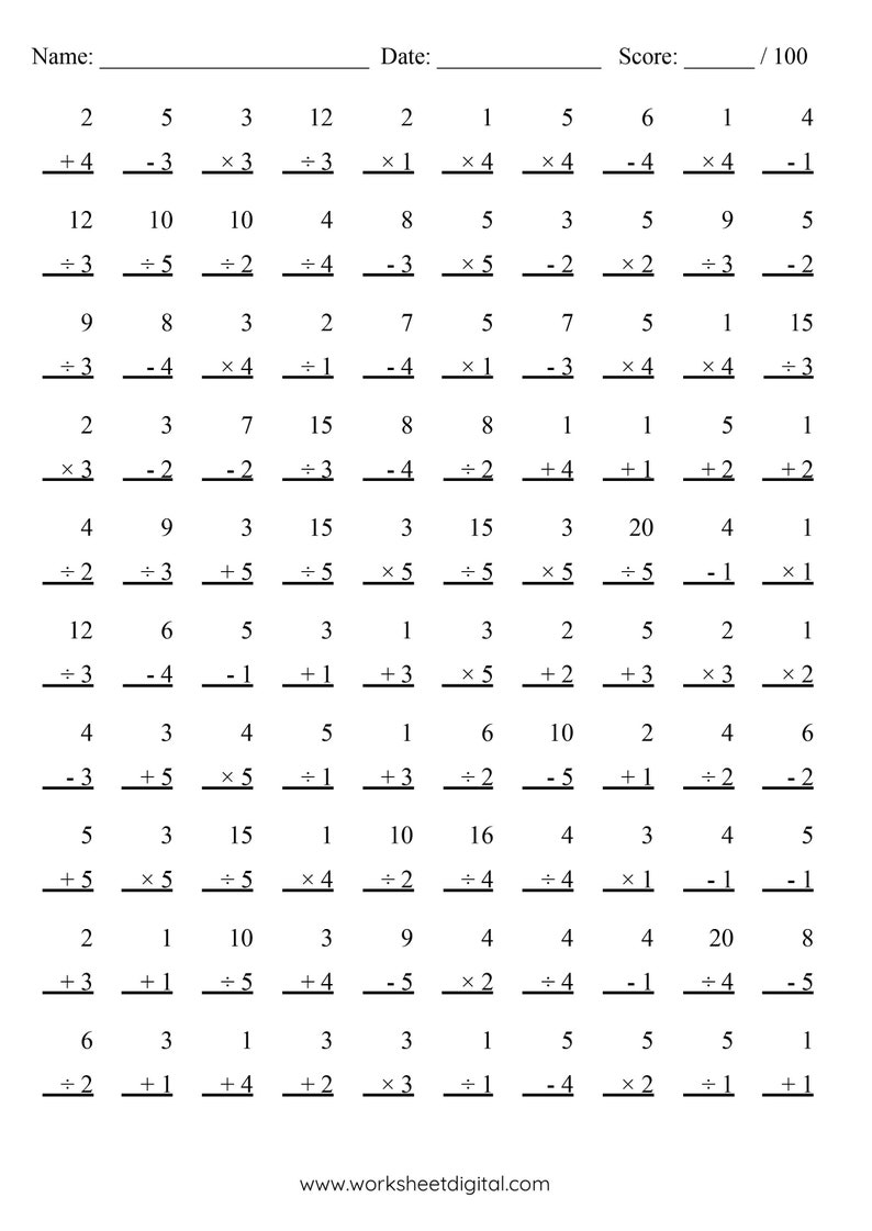 10 ejercicios matemáticos imprimibles: suma resta - Etsy México