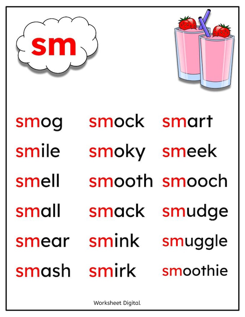25 Printable Consonant Blends Digraphs Posters - Word Lists ...
