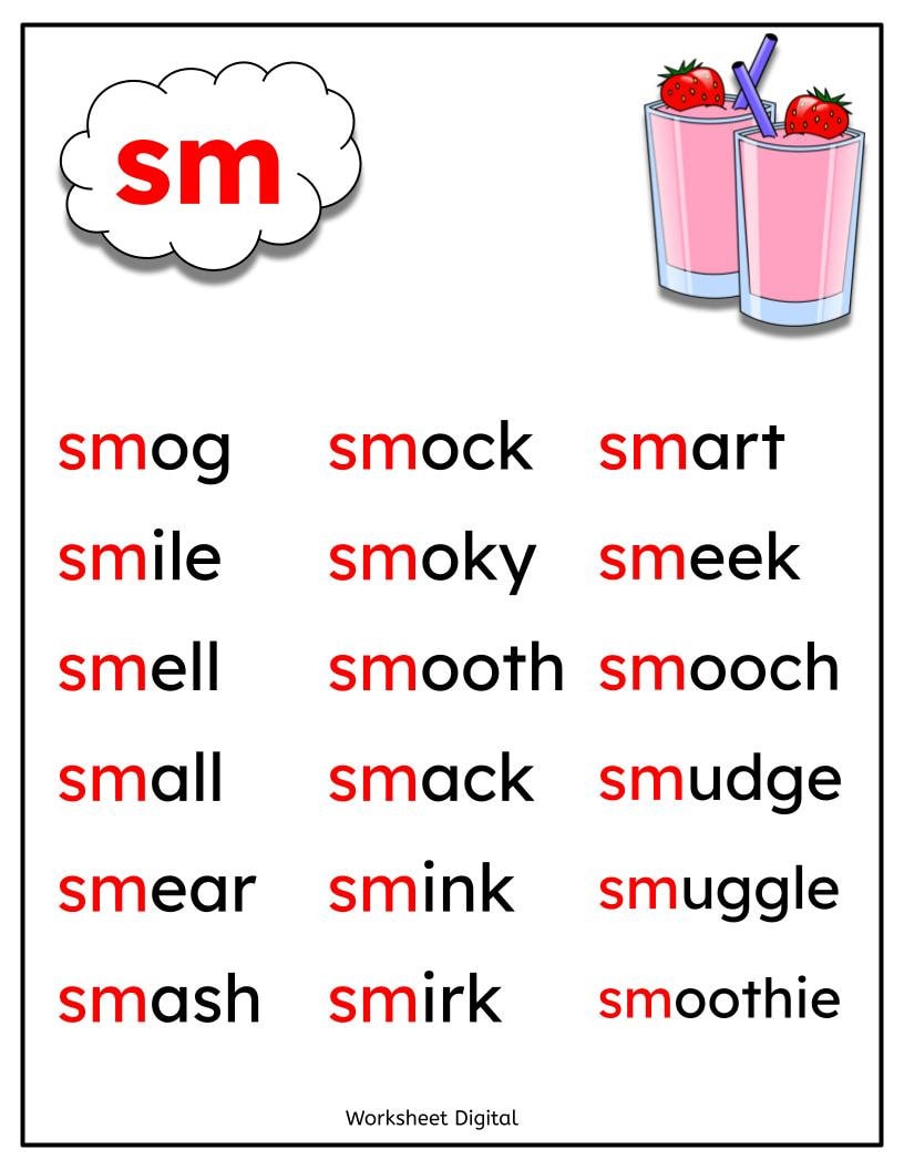 25 Printable Consonant Blends Digraphs Posters - Word Lists ...