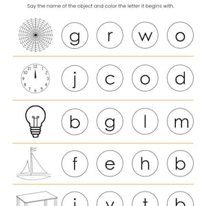 10 Printable Beginning Letters Worksheets for Kindergarten Preschool ...