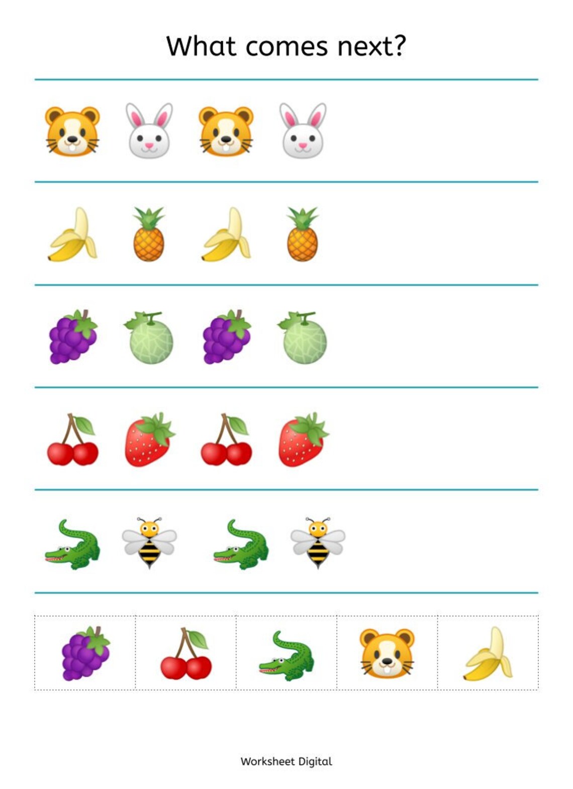 ABAB Pattern Worksheet: Preschool Learning Game (PDF) - Etsy