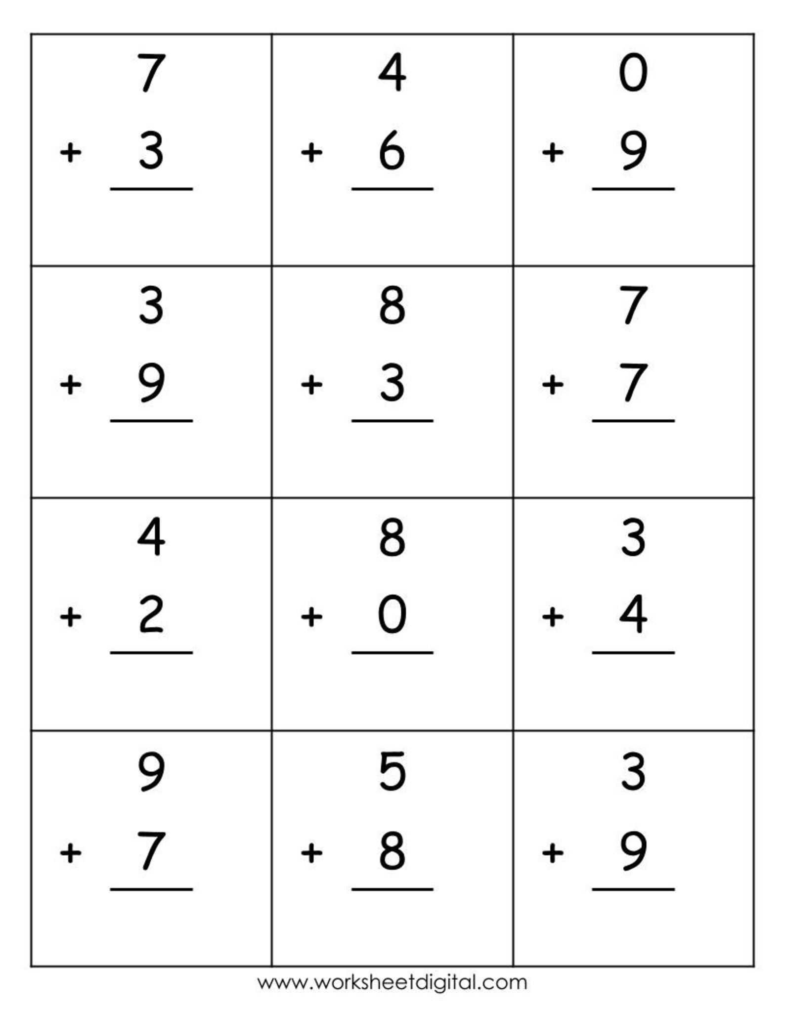 Kindergarten Addition Worksheets: Single Digit Math (PDF) - Etsy