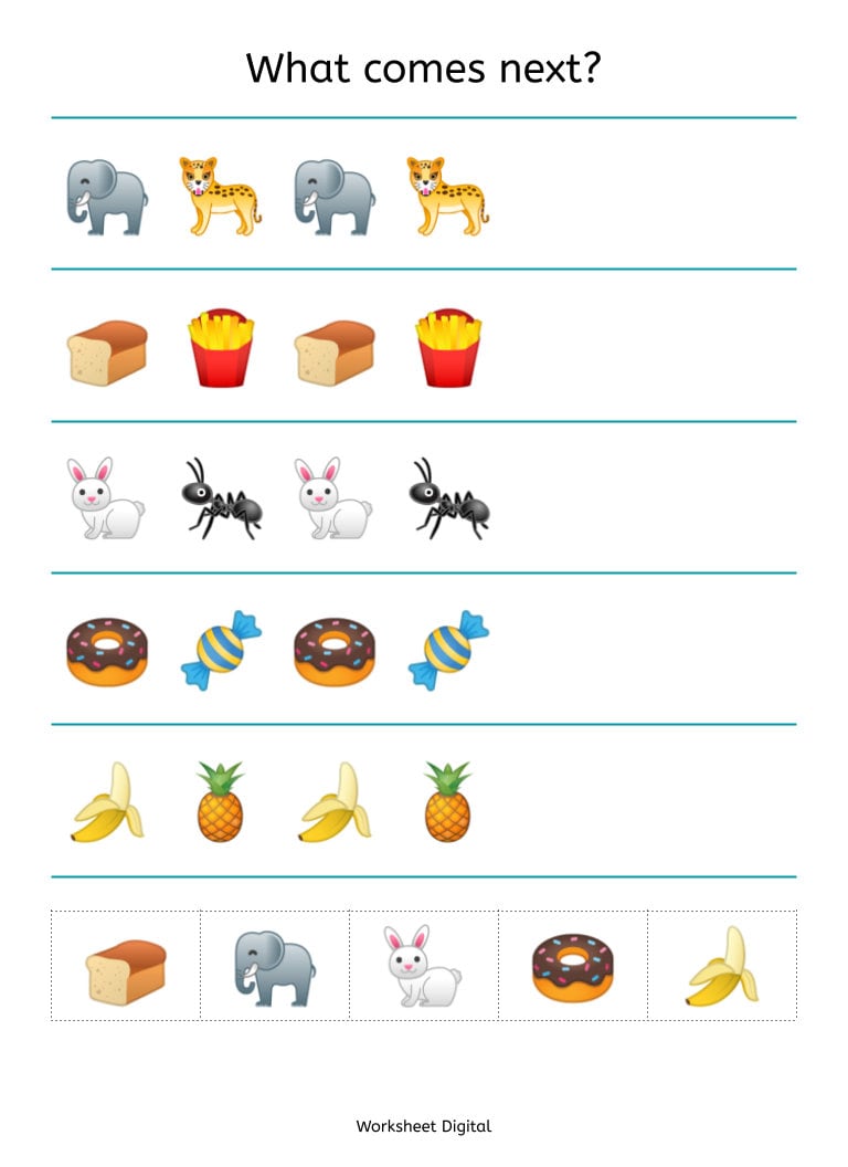 Pattern Worksheets, What Comes Next Game , Busy Book Printable ...