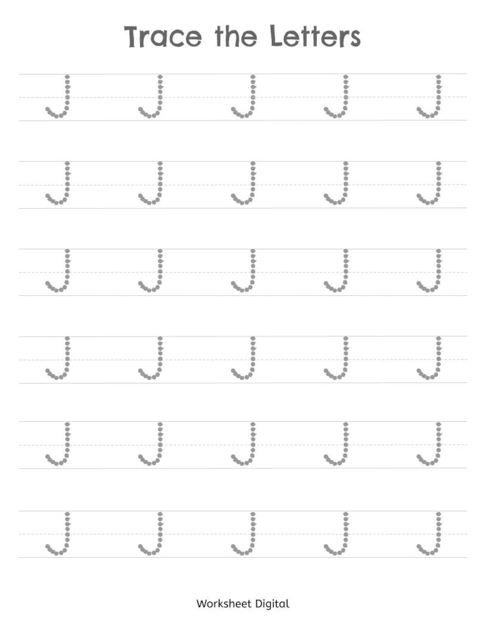 Printable Worksheets Trace the Letters Uppercase A - Z Preschool, Kindergarten, Homeschool - Etsy