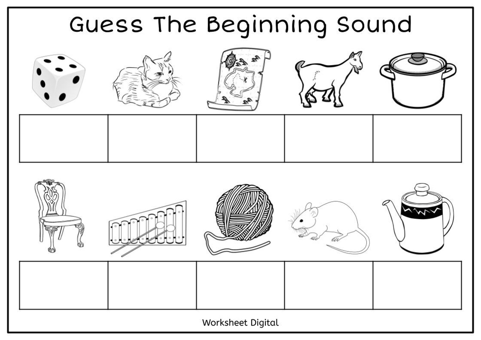 10 Printables Guess the Beginning Sound, Beginning Letters for ...