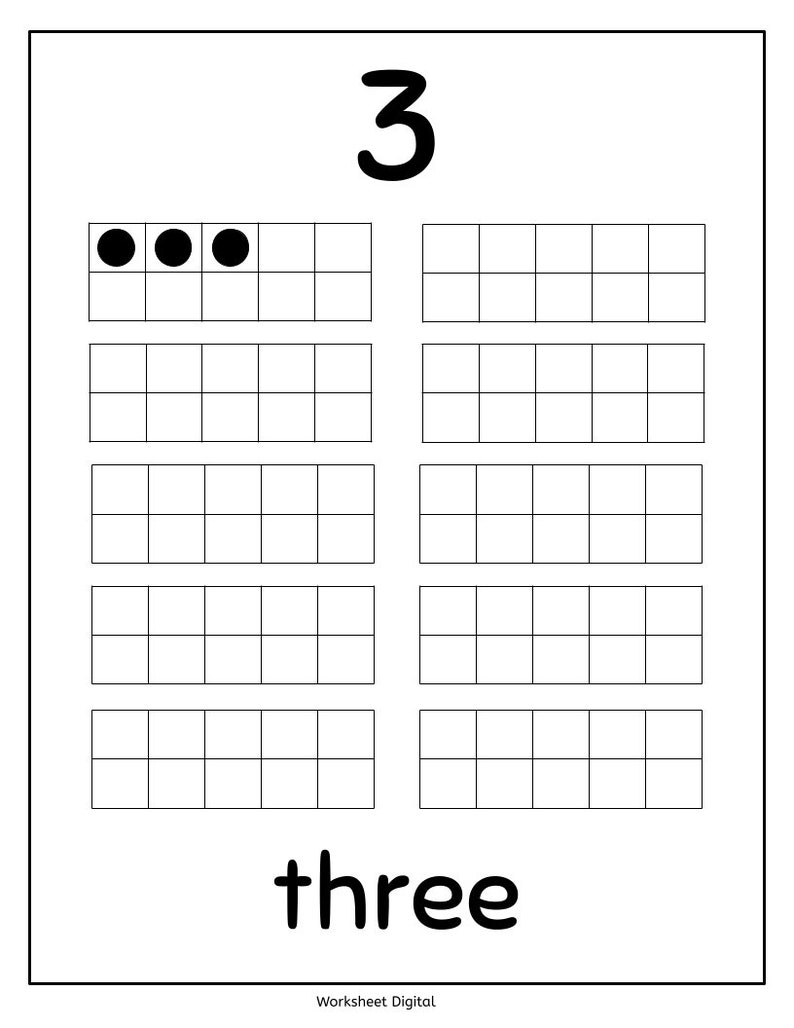 Printable Number Posters 0-100: Ten Frame Classroom Charts (8.5x11 ...