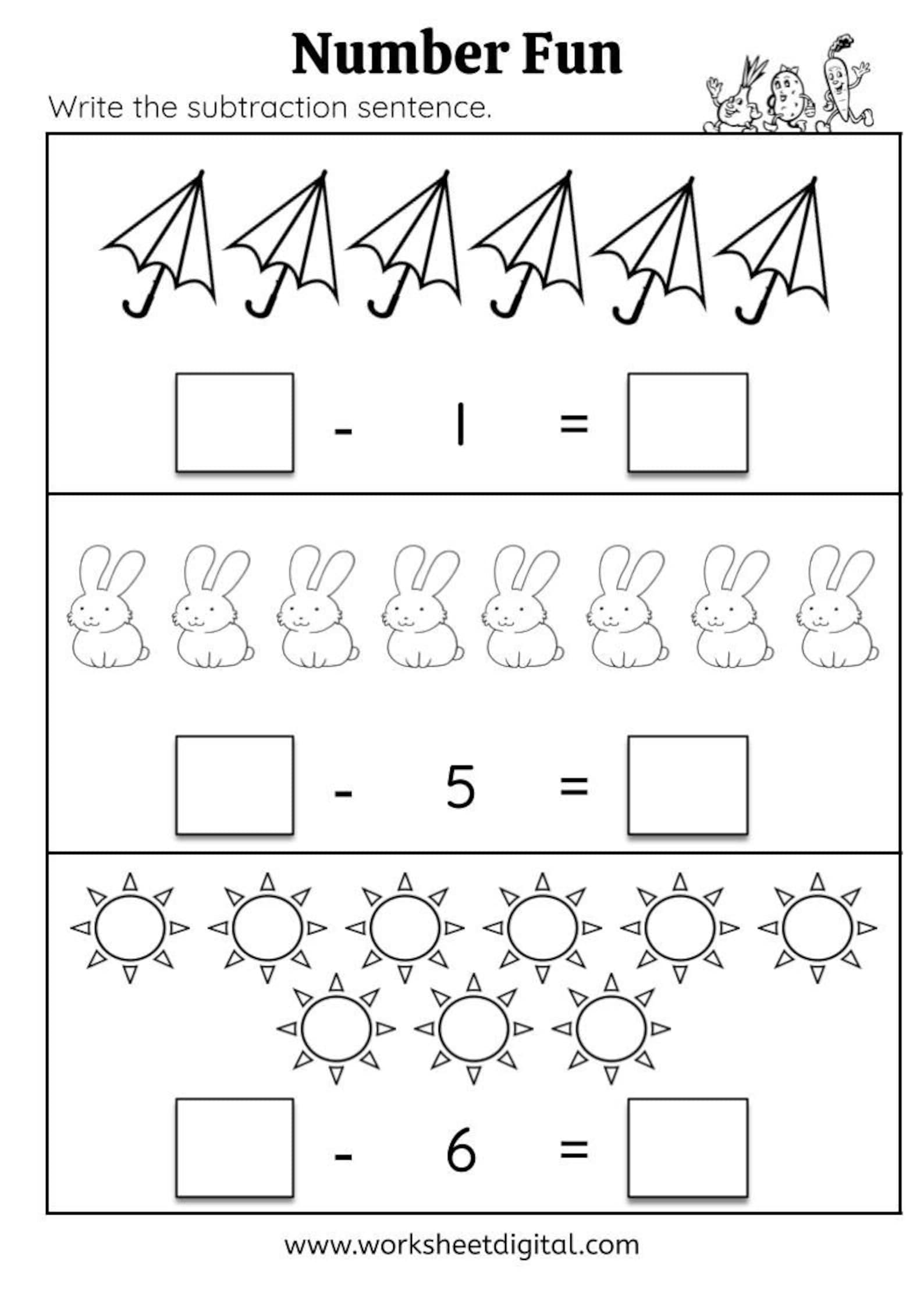 Printables Kindergarten Math Worksheets, Numbers 1 to 10, Counting ...
