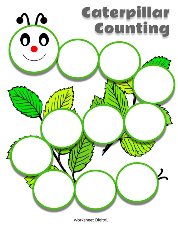 Caterpillar Counting Worksheet Counting Caterpillar Playdough Math Mat
