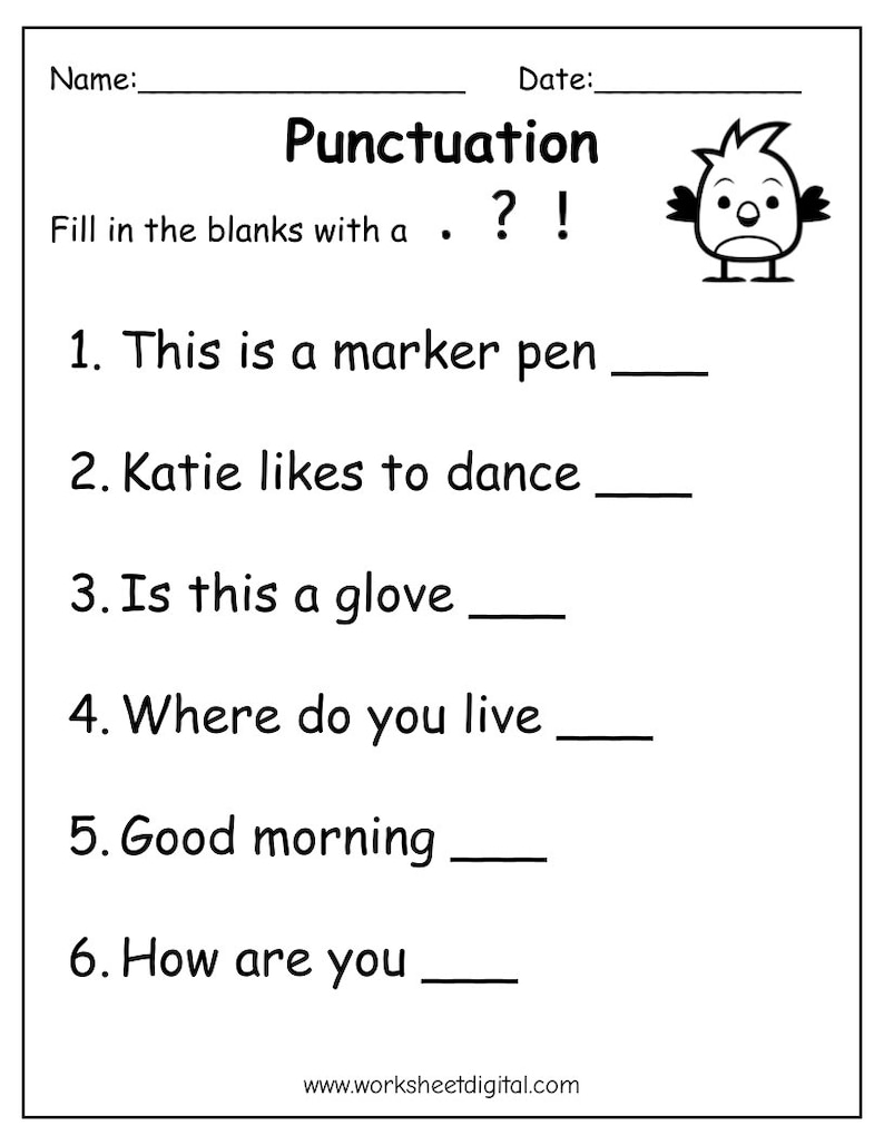 Printable Punctuation Worksheets, Punctuation Practice Worksheets for ... Printable Punctuation Worksheets, Punctuation Practice Worksheets for ...