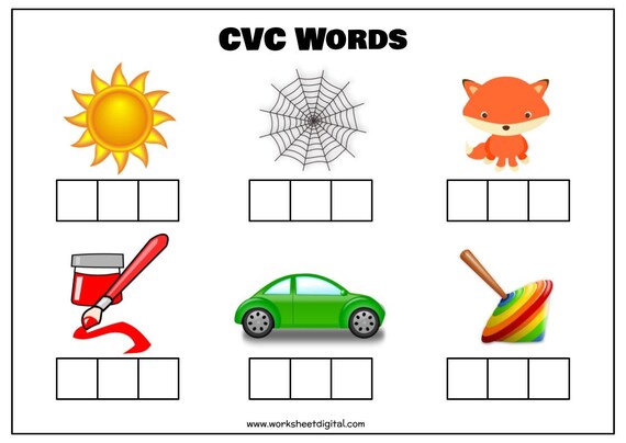 CVC Words Say and Write the CVC Words Phonics Worksheets - Etsy
