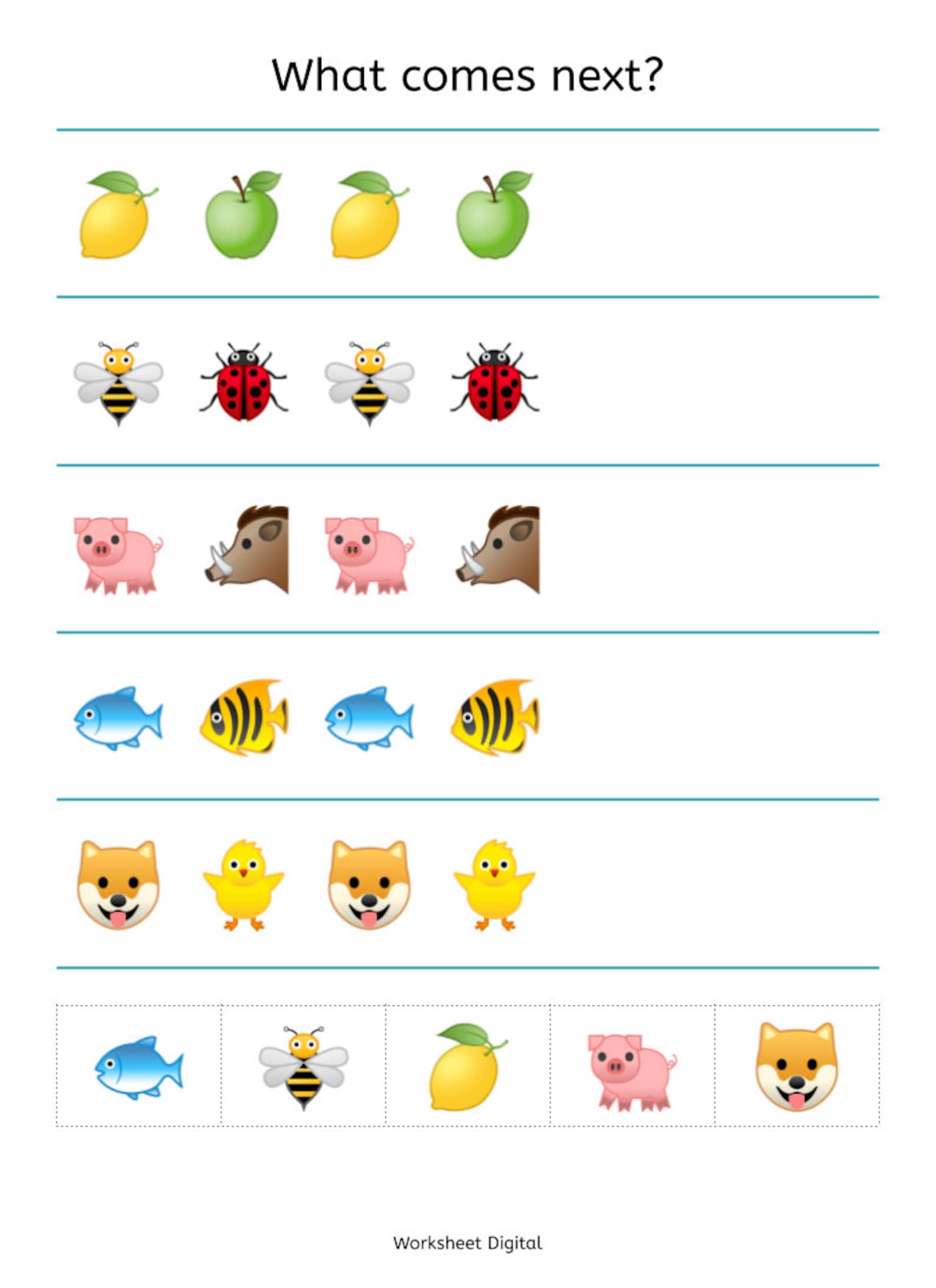 Pattern Worksheets, What Comes Next Game , Busy Book Printable ...