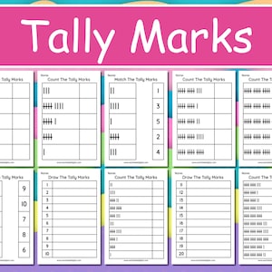 Numbers 1 - 20 Tally Marks Printable Worksheet Kindergarten Homeschool ...