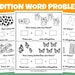 Kindergarten First Grade Math Worksheets Addition Word Problems ...