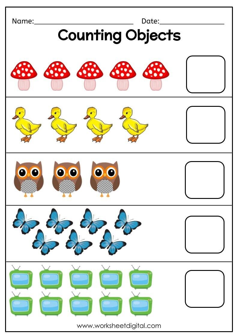 Buy Counting Objects To 20 Number 1 To 20 Kindergarten Worksheet