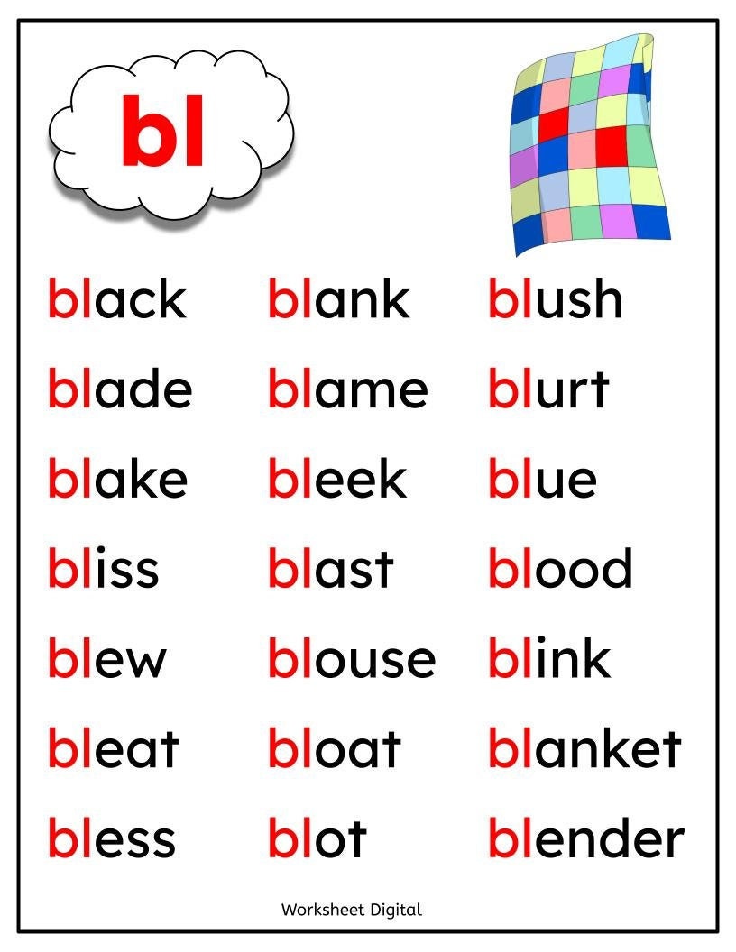 25 Printable Consonant Blends Digraphs Posters - Word Lists ...