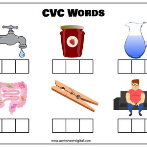 CVC Words Phonics Worksheets: Say and Write (printable) - Etsy