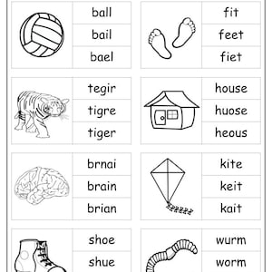 10 Printable Circle the Correct Word, Spelling for Kindergarten ...