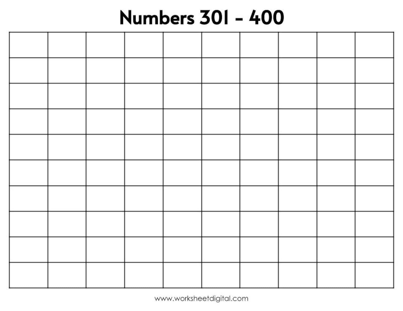 Number Charts 1 - 1000, Counting to 1000, Printable Black & White ...