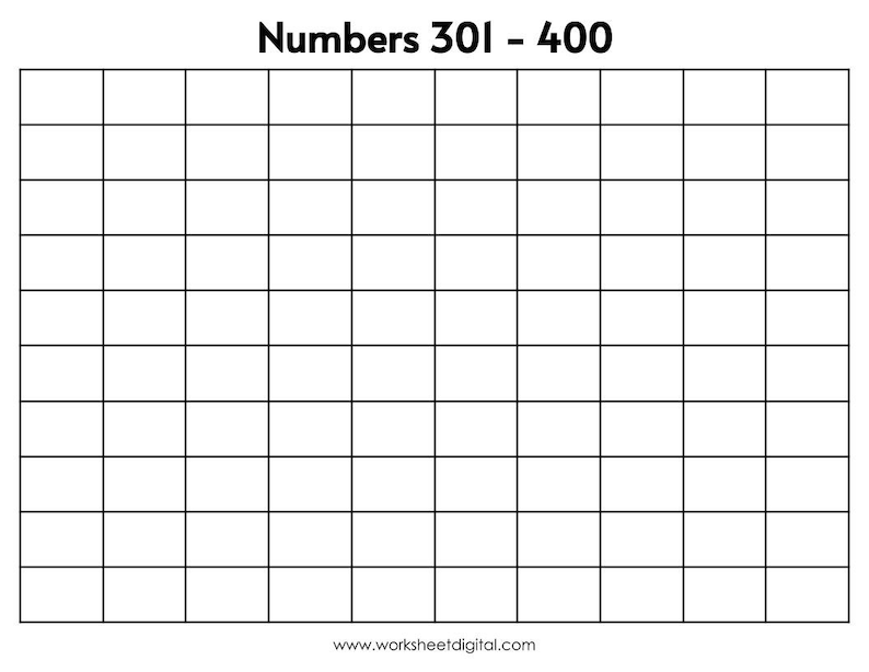 Number Charts 1 - 1000, Counting to 1000, Printable Black & White ...
