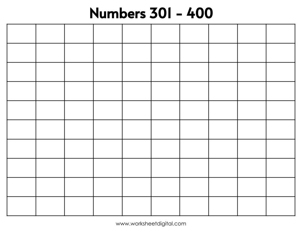 Number Charts 1 - 1000, Counting to 1000, Printable Black & White ...