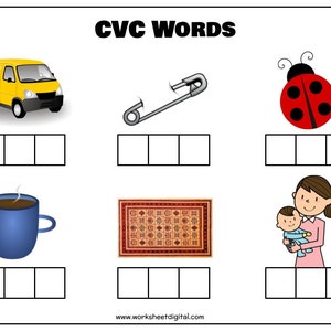 CVC Words Phonics Worksheets: Say and Write (printable) - Etsy