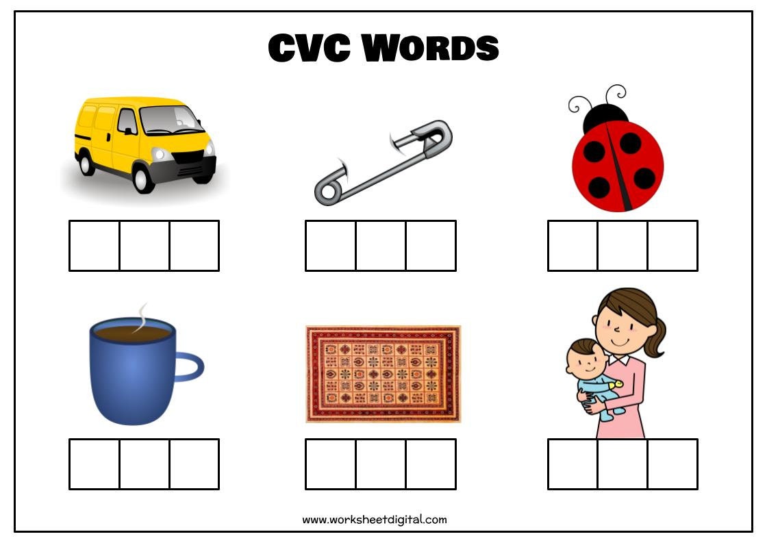 CVC Words Phonics Worksheets: Say and Write (printable) - Etsy