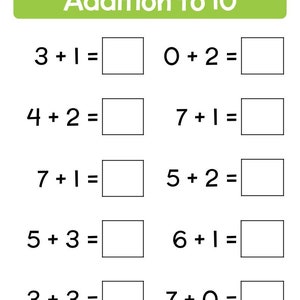 18 Printable Addition Subtraction up to 10 Worksheets, Printable for ...