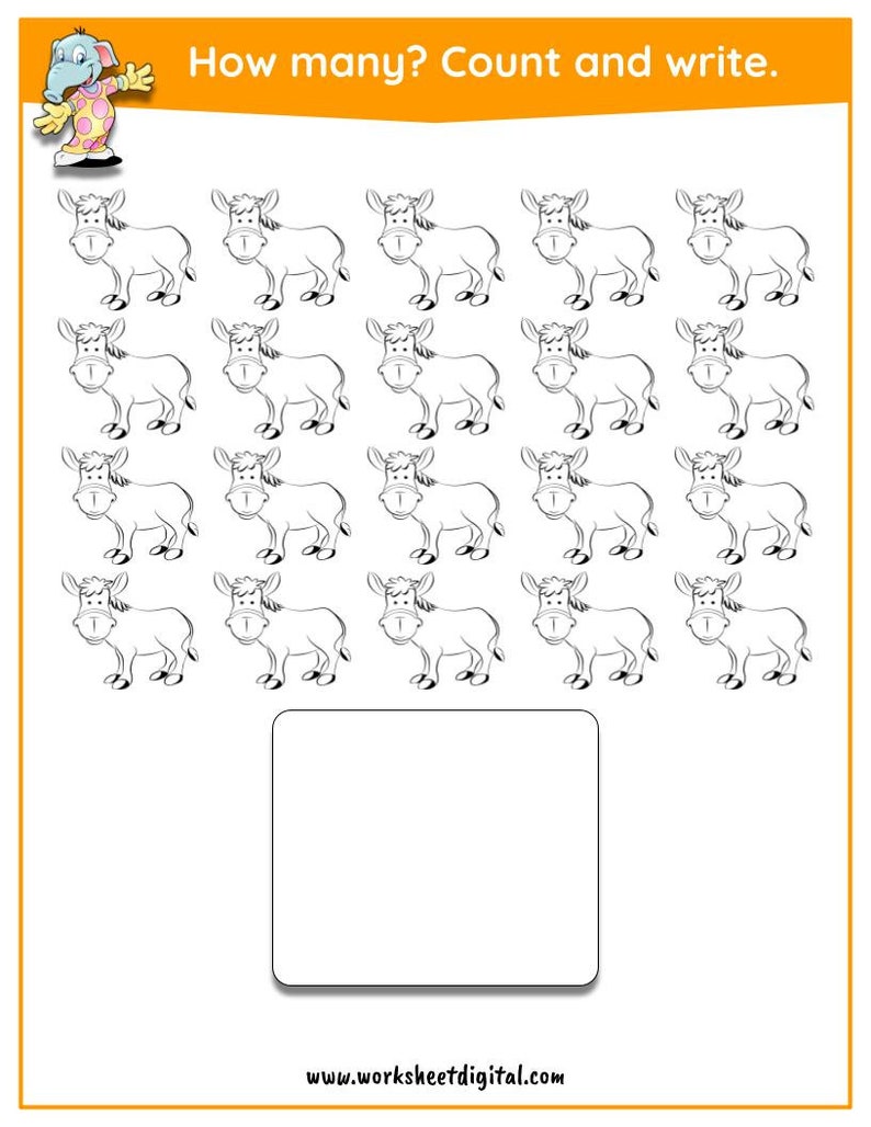 Number Tracing Practice 1-20 Counting, Tracing Writing Worksheet ...