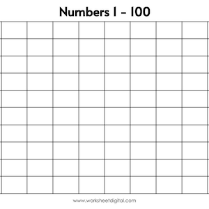 Number Charts 1 - 1000, Counting to 1000, Printable Black & White ...