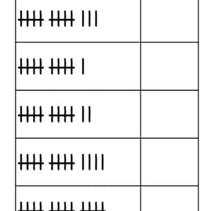 Numbers 1 - 20 Tally Marks Printable Worksheet Kindergarten Homeschool ...