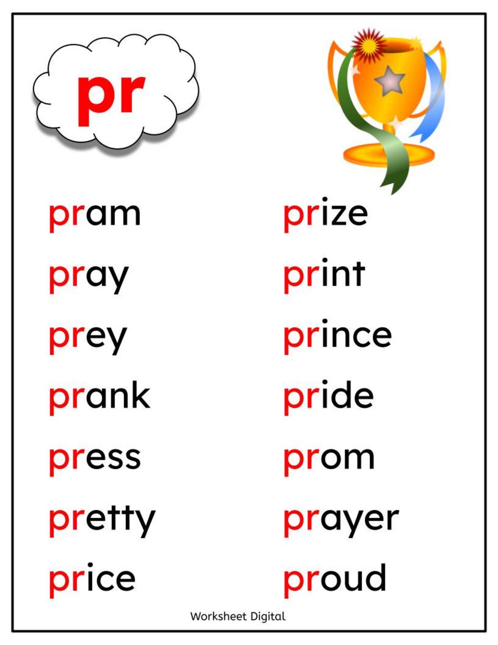 25 Printable Consonant Blends Digraphs Posters - Word Lists ...