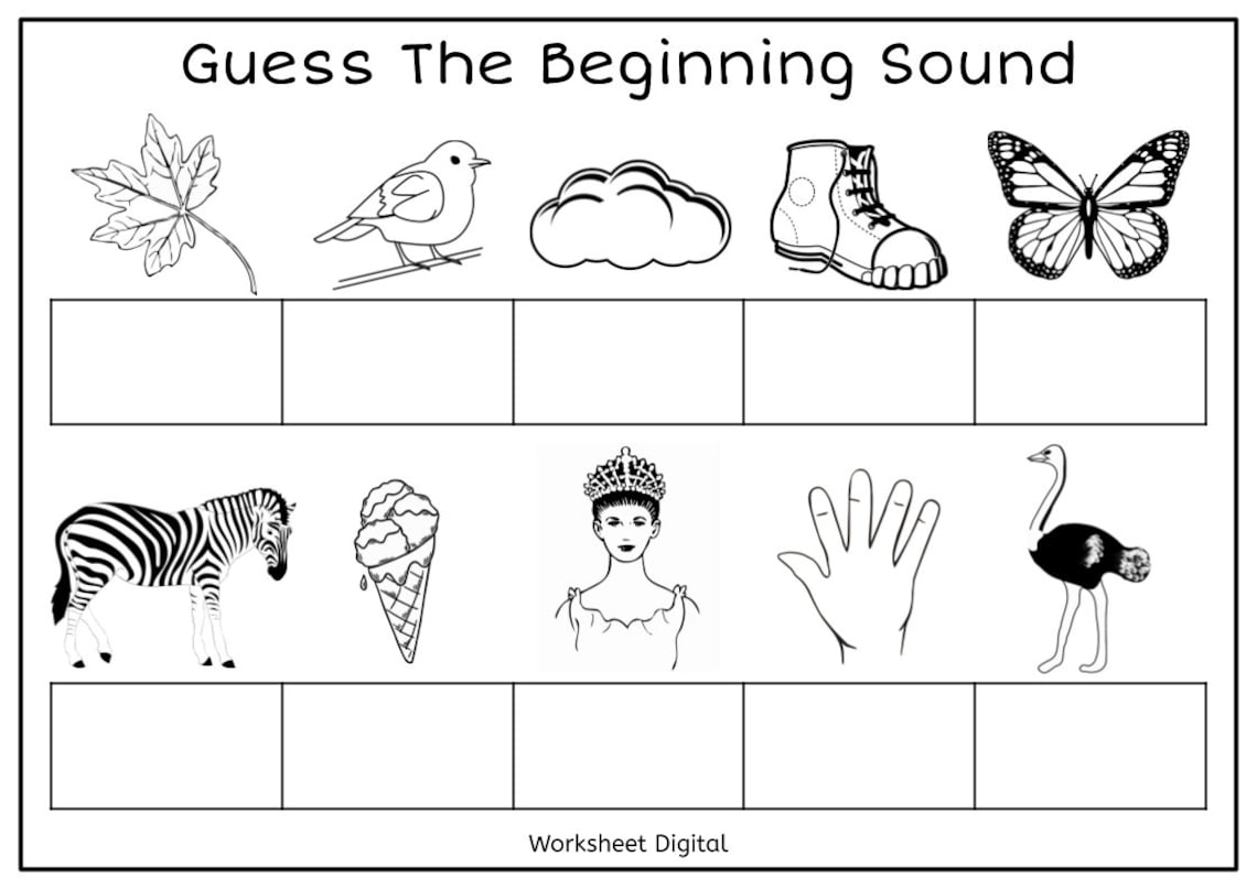 10 Printables Guess the Beginning Sound, Beginning Letters for ...