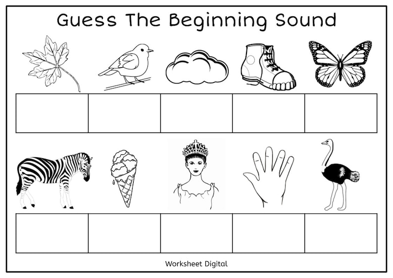 10 Printables Guess the Beginning Sound, Beginning Letters for ...