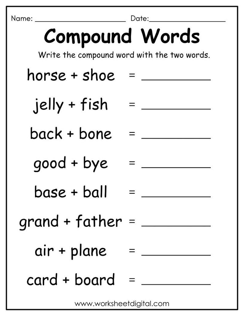 Compound Words Worksheet Fun Educational Worksheet for Kids ...