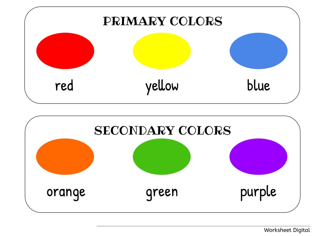 Mixing Colors Worksheet, Primary Color Mixing Worksheet, Digital ...