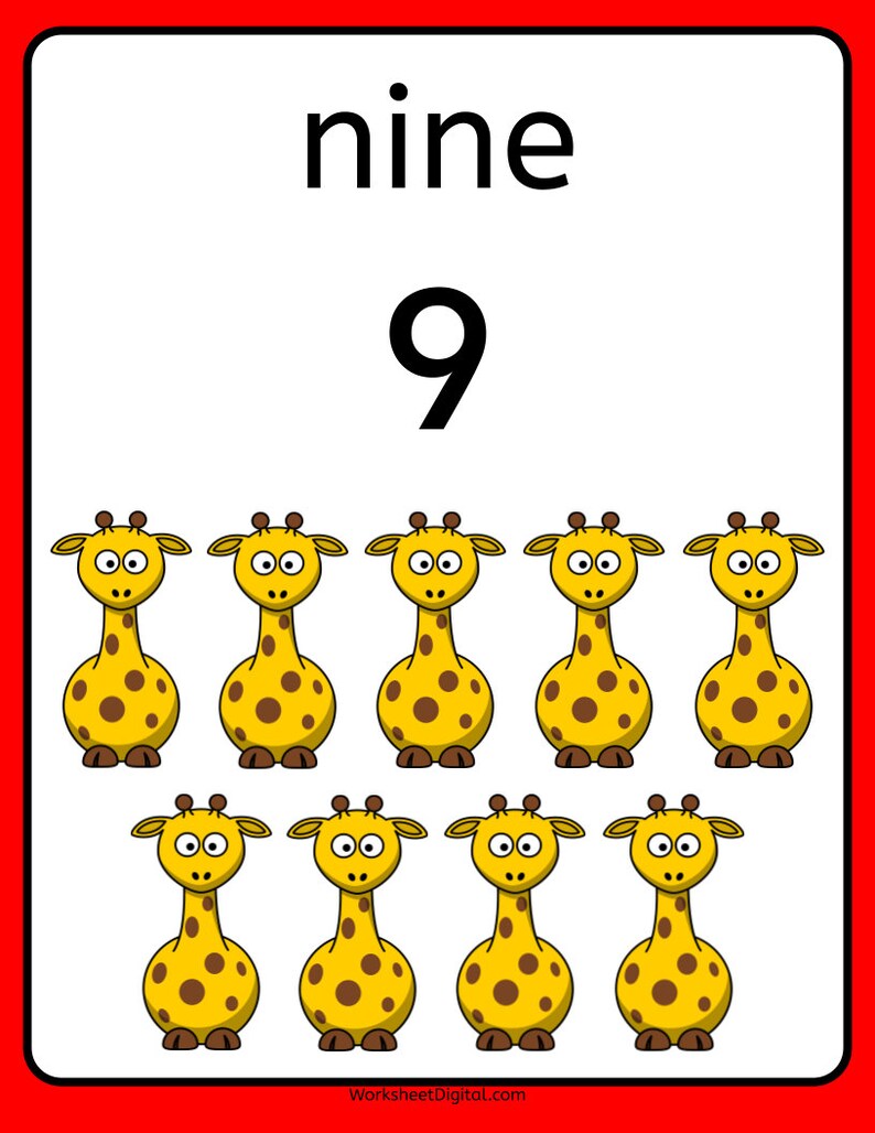 20 Printable Numbers Posters 1-20. Happy Giraffe Numbers 1-20 ...