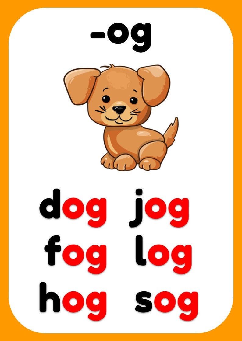 CVC Words Family Poster Short Vowels Kindergarten Preschool Homeschool ...