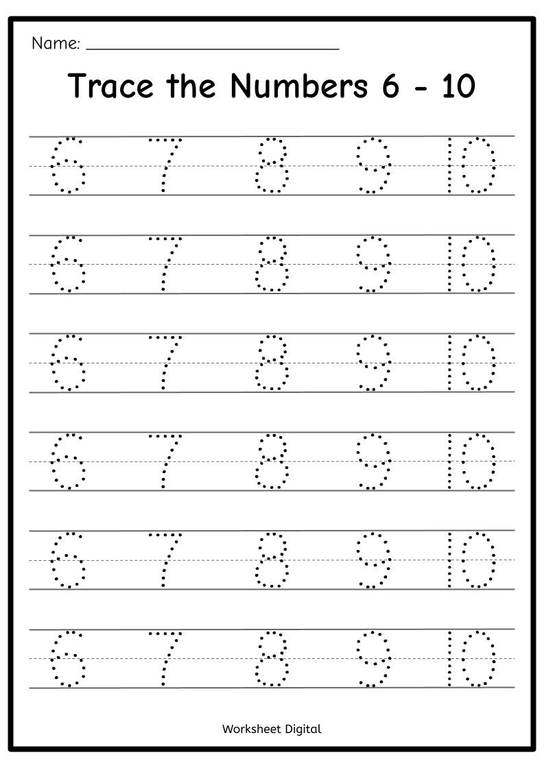 Printable Numbers 1-50 Tracing Worksheets: Homeschool Kindergarten (PDF ...