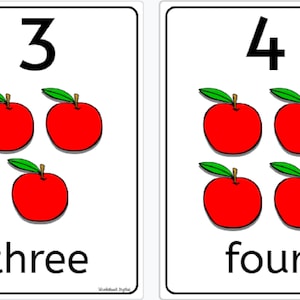 Printable Number Posters 1-10: Apple Theme (PDF) - Etsy