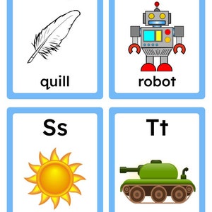 26 Printable Alphabet Flash Cards, ABC Printable Picture Flashcards for ...