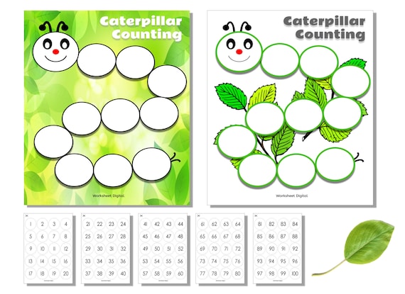 Printable Worksheet Caterpillar Counting Numbers 0 to 100. - Etsy Canada