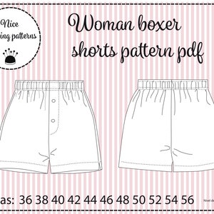 Women Boxer Shorts Pattern and Tutorial PDF Download/patron Boxer Para ...
