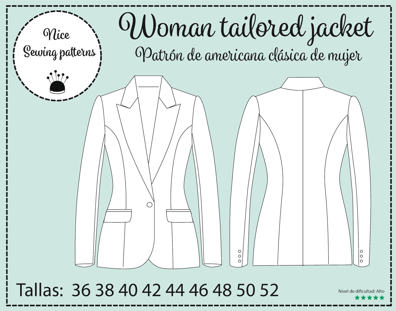 Woman Tailored Jacket Pattern Pdf Instant Download/ - Etsy