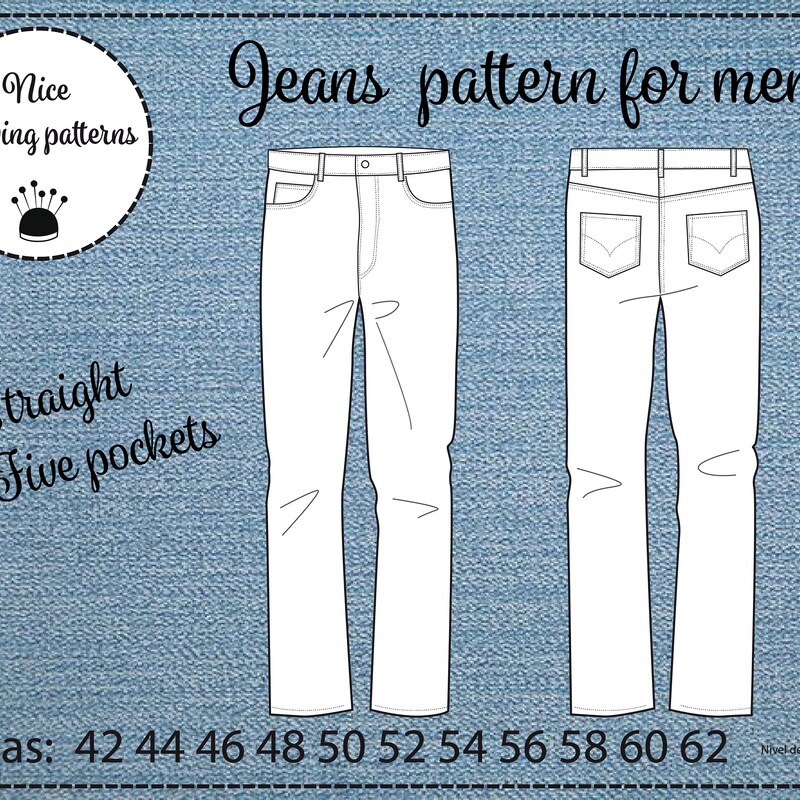 Mens Jeans Pattern - Etsy